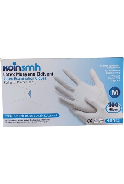 Koinsmh Latex Pudrasız Eldiven 100 Adet