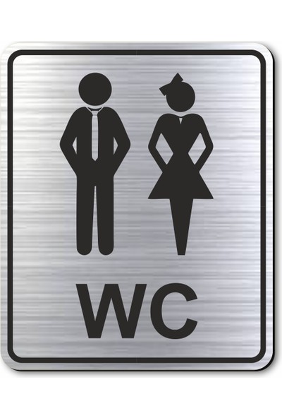 Hediyem Yolda Wc Bay Bayan Tuvalet Kapı Yönlendirme Levhası 10 cm x 12 cm Gümüş Renkli Rezopal Levha Hediyem Yolda Wc Bay Bayan Tuvalet Kapı Yönlendirme Levhası 10 cm x 12 cm Gümüş Renkli Rezopal Levha