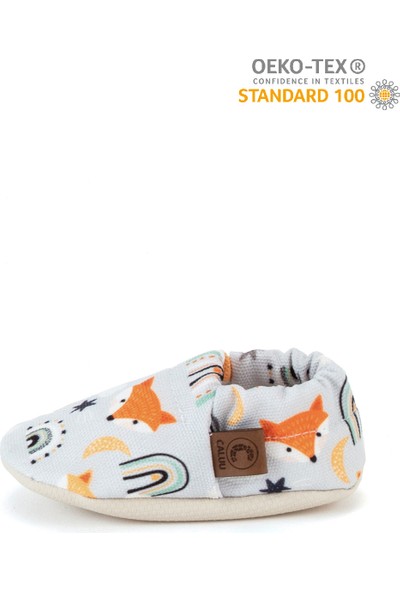 Caluu Baby Gri Tilki Baskılı Bebek Patik