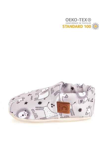 Caluu Baby Gri Fil Baskılı Bebek Patik