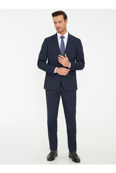 Cacharel Lacivert Slim Fit Takım Elbise