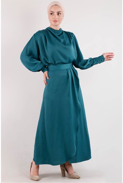 Zülays Mila Etek Takım Petrol