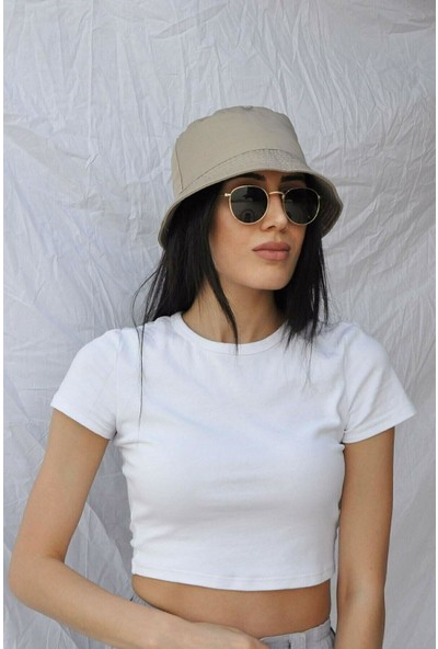Şapkadan Bucket Şapka Bej Kadın Kova Şapka Unisex
