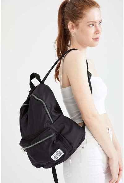 DeFacto Kadın Defacto Fit Yazı Baskılı Büyük Okul Sırt Çantası S2402AZNS