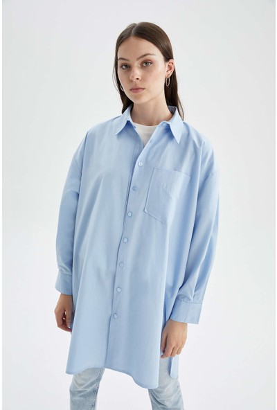 DeFacto Basic Relax Fit Gömlek Tunik W2758Az21Hs DeFacto Basic Relax Fit Gömlek Tunik W2758Az21Hs