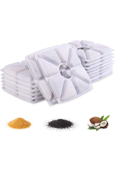 Whftc Otomatik Kedi Su Çeşmesi Kare Yedek Filtre [16'lı Paket]