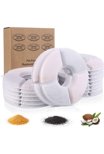 Whftc Otomatik Kedi Su Çeşmesi Yedek Filtre [12'li Paket]