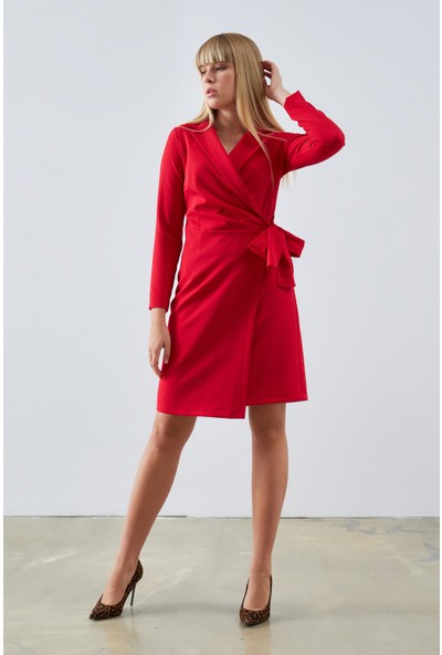 Gusto Ceket Elbise - Kırmızı