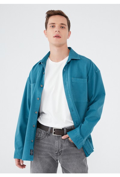 Mavi Kahverengi Deri Kemer