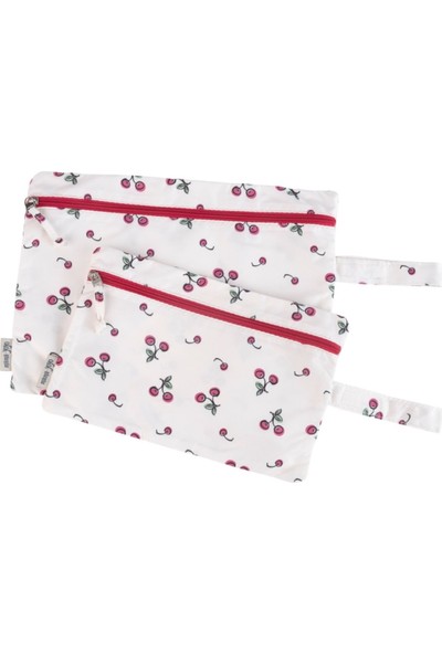 Mama Yoyo Temiz & Islak/kirli 2'li Çanta Seti Cherry (Kiraz)