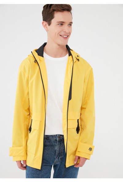 Mavi Kapüşonlu Sarı Ceket