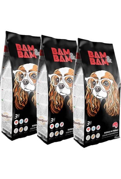 BAM BAM YETİŞKİN KÜÇÜK IRK KUZULU VE PİRİNÇLİ KÖPEK MAMASI 3 KG 3'LÜ PAKET BAM BAM YETİŞKİN KÜÇÜK IRK KUZULU VE PİRİNÇLİ KÖPEK MAMASI 3 KG 3'LÜ PAKET