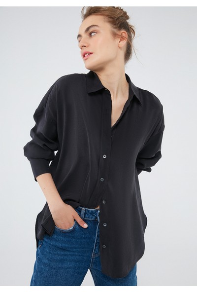 Mavi Kadın Lux Touch Siyah Gömlek 122854-35022