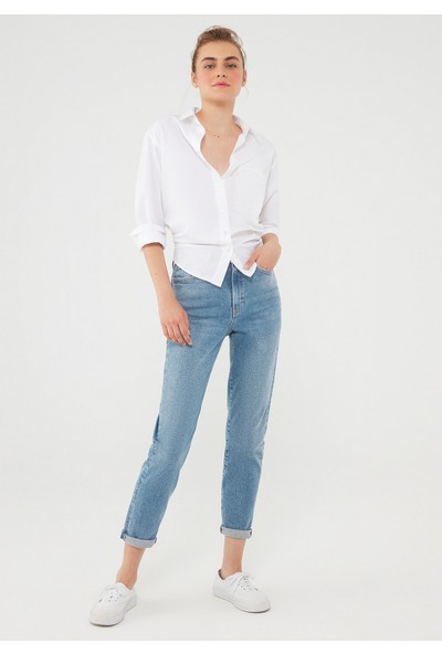 Mavi Kadın Star Gölgeli Mavi Jean Pantolon 101077-34900