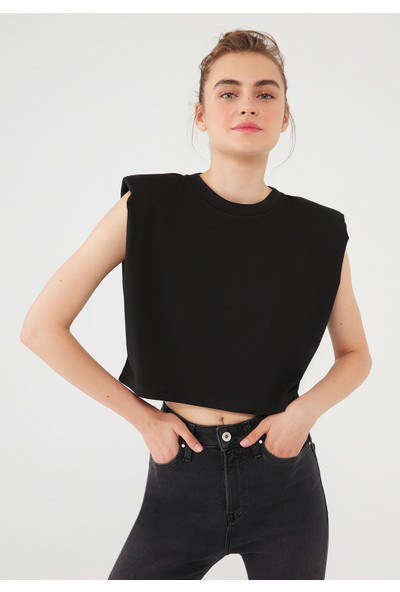 Mavi Kadın Vatkalı Siyah Tişört 1600805-900