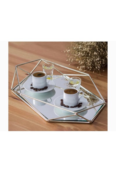 Af Free Home Gümüş Prizma Ayna Tepsi