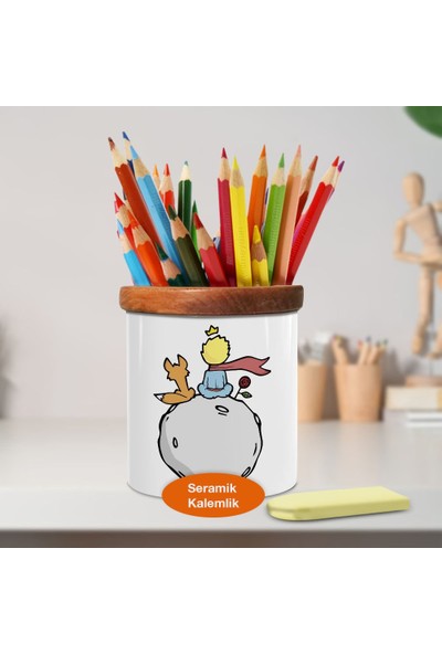 Asilmeydan Tilkiyle Oturan Küçük Prens Ahşap Seramik Kalemlik - 502826215 Asilmeydan Tilkiyle Oturan Küçük Prens Ahşap Seramik Kalemlik - 502826215