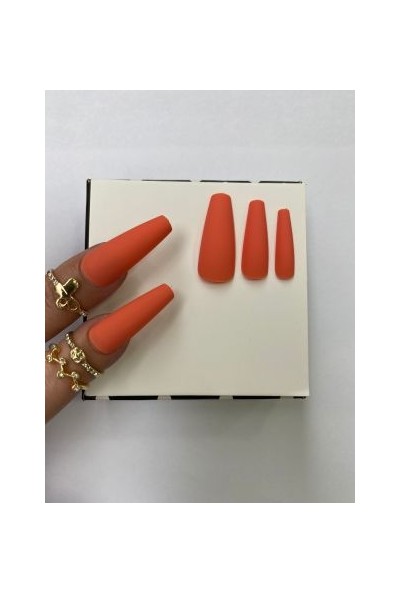 SYBELLE KOZMETİK 20 Adet Nar Çiçeği Mat Balerin Takma Tırnak NO10