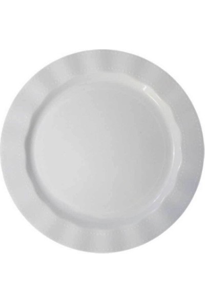 Samur Beyaz Renk Lüks Plastik Mika Yuvarlak Tabak 26 cm 6 Adet Samur Beyaz Renk Lüks Plastik Mika Yuvarlak Tabak 26 cm 6 Adet