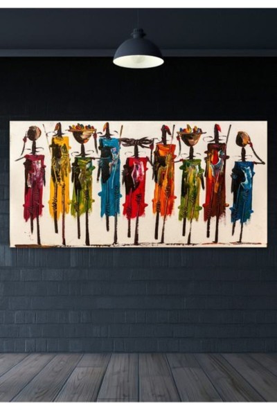 İon Afrikalı Totemler Duvar Kanvas Tablo 60X120 cm İon Afrikalı Totemler Duvar Kanvas Tablo 60X120 cm