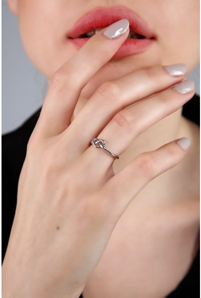 Aurrari Kadın Gümüş Kaplama Düğüm Yüzük (Ayarlanabilir)