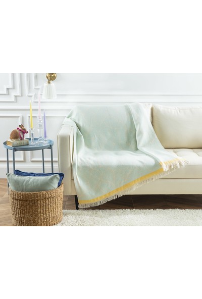 Madame Coco Jemma Dokuma Tv Battaniyesi - Mint Yeşili - 130X170 cm Madame Coco Jemma Dokuma Tv Battaniyesi - Mint Yeşili - 130X170 cm