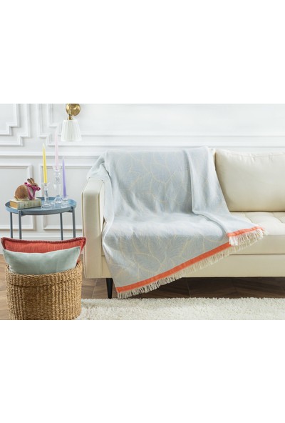 Madame Coco Jemma Dokuma Tv Battaniyesi - Mavi - 130X170 cm Madame Coco Jemma Dokuma Tv Battaniyesi - Mavi - 130X170 cm