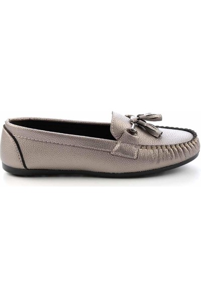 Bambi Kurşun Kadın Loafer Ayakkabı K01542122509
