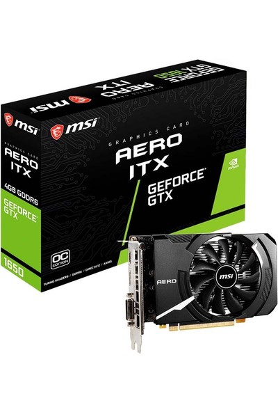 MSI GEFORCE GTX 1650 D6 AERO ITX OC 4G GDDR6 128bit NVIDIA Ekran Kartı MSI GEFORCE GTX 1650 D6 AERO ITX OC 4G GDDR6 128bit NVIDIA Ekran Kartı