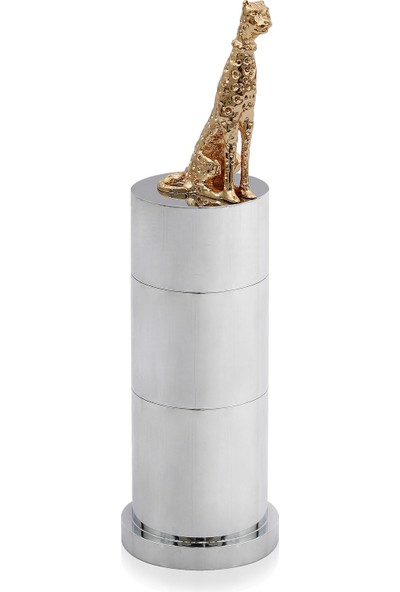 Zekupp Dekoratif Çita Tasarımlı Çok Fonksiyonlu Benzinli Çakmak Heykel Seti