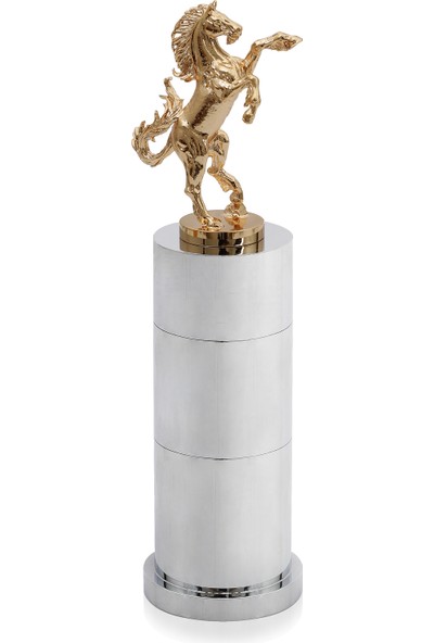 Zekupp Dekoratif At Tasarımlı Çok Fonksiyonlu Benzinli Çakmak Heykel Seti