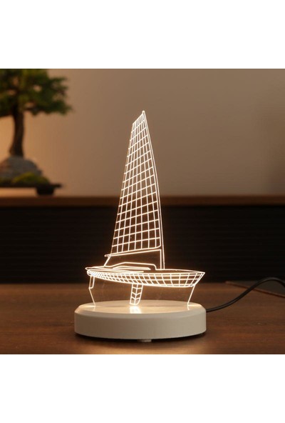 By-Lamp Yelkenli LED Masa Lambası Beyaz Taban By-Lamp Yelkenli LED Masa Lambası Beyaz Taban