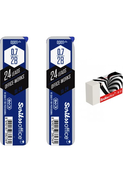 Scrikss 2 Adet 2b 0.7 mm Uç ve 1 Adet Silgi