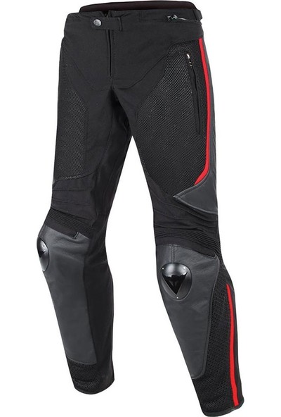 Dainese Mıg Deri-Tekstil Motosiklet Pantolonu Black-Red