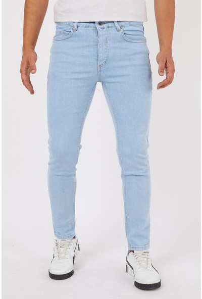 Las Vegas Buz Mavi Eskitme Düz Erkek Kot Pantolon