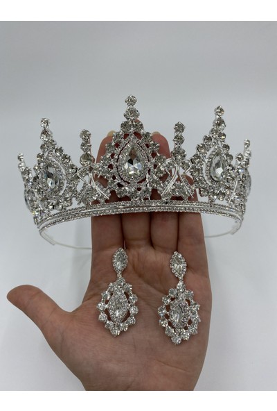S&N Accessories Gelin Tacı ve Küpesi Saç Aksesuarı S&N Accessories Gelin Tacı ve Küpesi Saç Aksesuarı