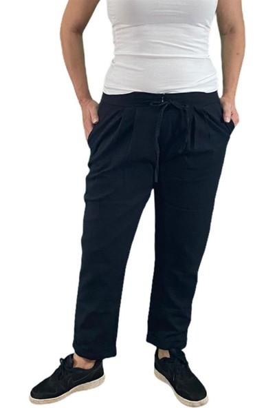 bBbshowroom Keten Günlük Siyah Pantolon