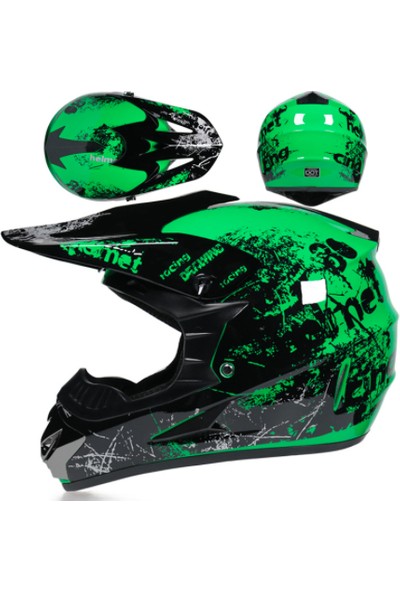 Heyphone Dört Mevsim Kullanışlı Tam Yüz Off-Road Mx Kaskı - Siyah/Yeşil (Yurt Dışından) Heyphone Dört Mevsim Kullanışlı Tam Yüz Off-Road Mx Kaskı - Siyah/Yeşil (Yurt Dışından)