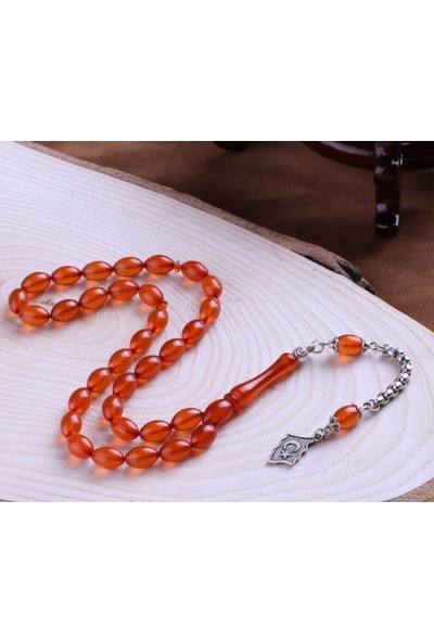 Burhan Sağlam Arpa Kesim Toz Kehribarı Tesbih