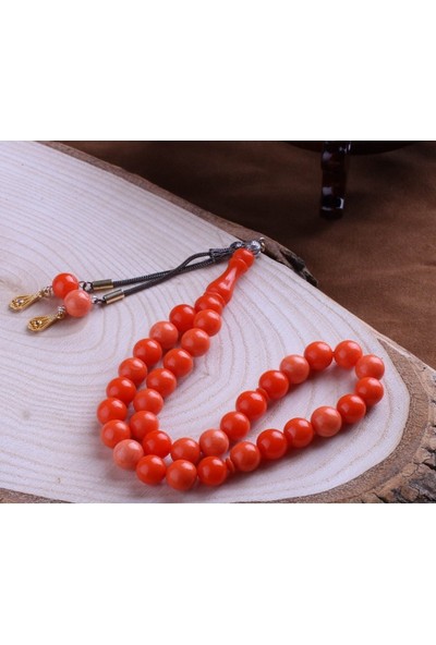 Burhan Sağlam Ateş Kehribarı Özel Işçilikli Imameli Tesbih