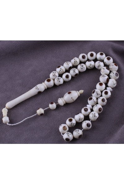Burhan Sağlam Deve Kemiği Vişne Ağacı Işlemeli Tesbih