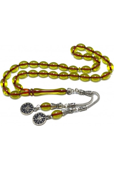 Burhan Sağlam Toz Kehribarı Sürmeli Arpa Kesim Harika Tesbih