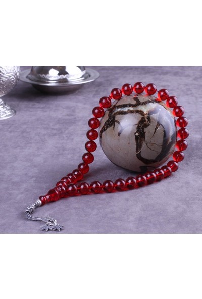 Burhan Sağlam Ateş Kehribar Küre Kesim Bilek Boy Tesbih
