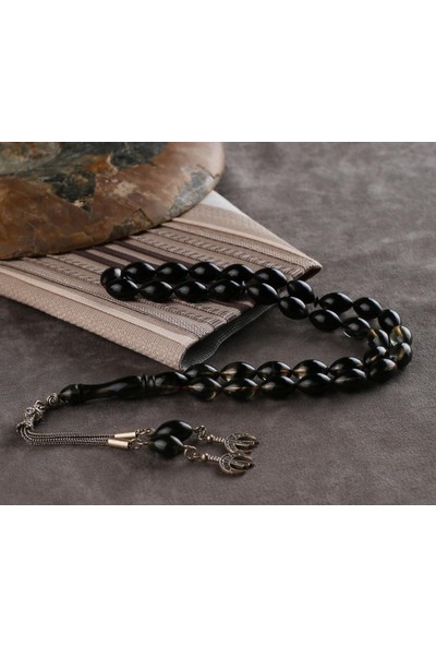 Burhan Sağlam Ateş Kehribarı Gümüş Püsküllü Arpa Kesim Tesbih Burhan Sağlam Ateş Kehribarı Gümüş Püsküllü Arpa Kesim Tesbih