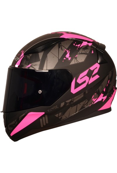 Ls2 Rapıd Palımnesıs Mat Siyah-Pembe Kask