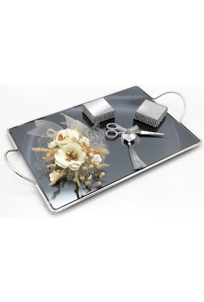 Lora Davet Söz Nişan Yüzük Tepsisi Takım - Gümüş 53367 Lora Davet Söz Nişan Yüzük Tepsisi Takım - Gümüş 53367