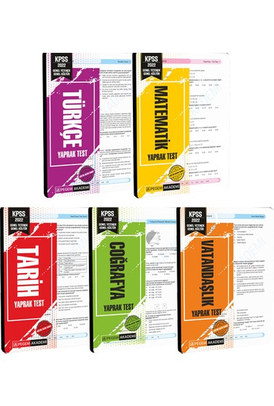 Pegem Akademi Yayıncılık Kpss Genel Yetenek Genel Kültür Yaprak Test Seti