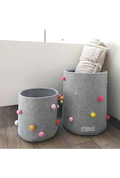Woll Tasarım 2'li Sevimli Renkli Ponpon ve Yıldız Detaylı Bebek Çocuk Odası Çamaşır Oyuncak Sepeti Seti 40 x 50 cm 30 x 35 cm Woll Tasarım 2'li Sevimli Renkli Ponpon ve Yıldız Detaylı Bebek Çocuk Odası Çamaşır Oyuncak Sepeti Seti 40 x 50 cm 30 x 35 cm