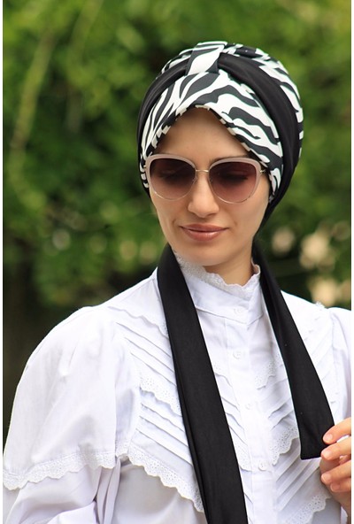 Amisos Bone Şal Desenli Atkılı Bone Zebra Desen - Özel Tasarım- Yeni Model Tesettür Giyim Amisos Bone Şal Desenli Atkılı Bone Zebra Desen - Özel Tasarım- Yeni Model Tesettür Giyim