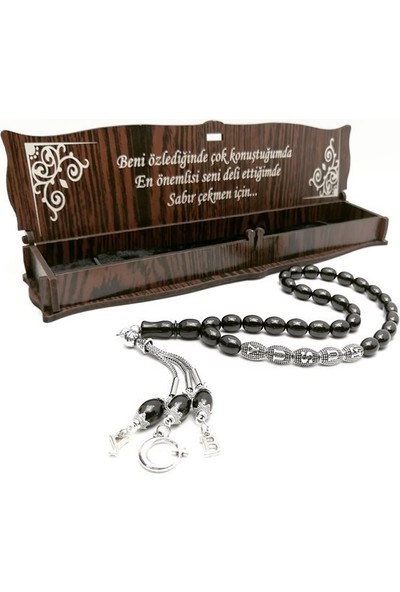 Kalemhane Isme Özel Oltu Taşı Tesbih Ahşap Kutulu Kalemhane Isme Özel Oltu Taşı Tesbih Ahşap Kutulu